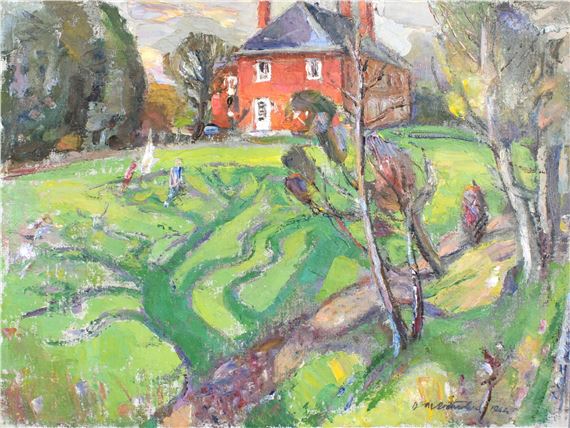 David Macbeth Sutherland | SHADOW ON THE LAWN oil on canvas | MutualArt