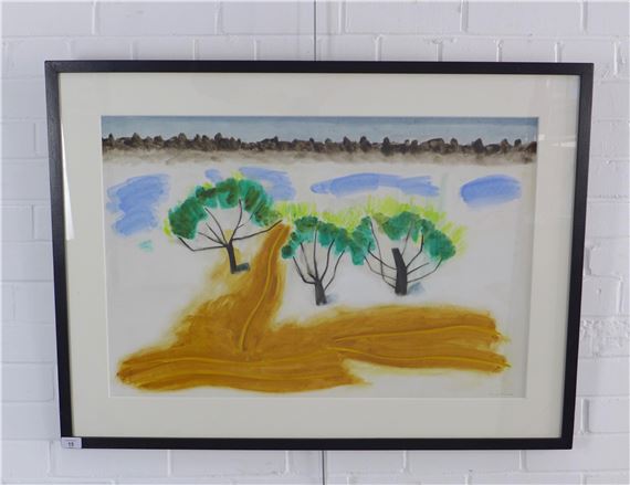 David Michie | Untitled watercolour and pencil of thee trees | MutualArt