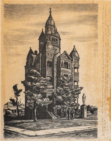 Jerry Bywaters | Texas Courthouse (Circa 1940) | MutualArt