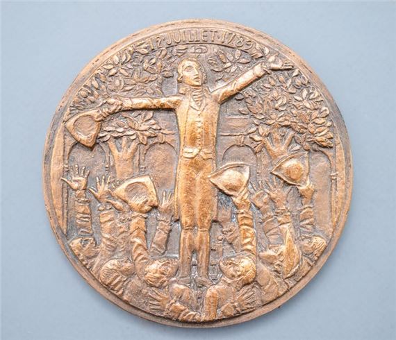 Henri Dropsy | Médaille de table en bronze par Henri Dropsy figurant la ...