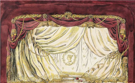 Cecil Beaton | A set design forFront Cloth and Gauze with Medallion of ...