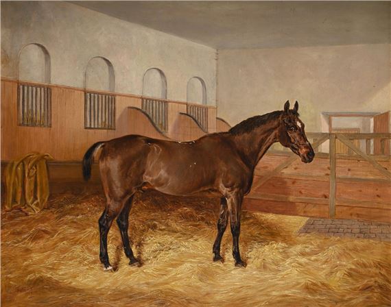 James Walsham Baldock | A BAY HORSE IN A STABLE (1888) | MutualArt