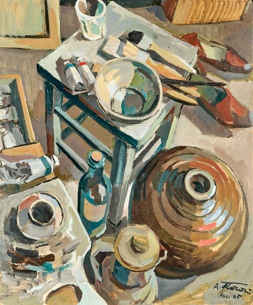 Albert Flocon | Still life with painting instruments (65) | MutualArt