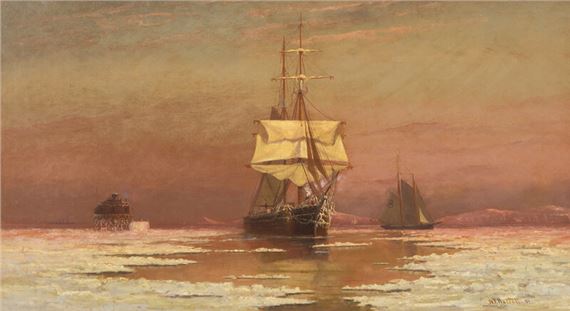 William Formby Halsall | Ship in Boston Harbor Near Narrows (Bug) Light ...