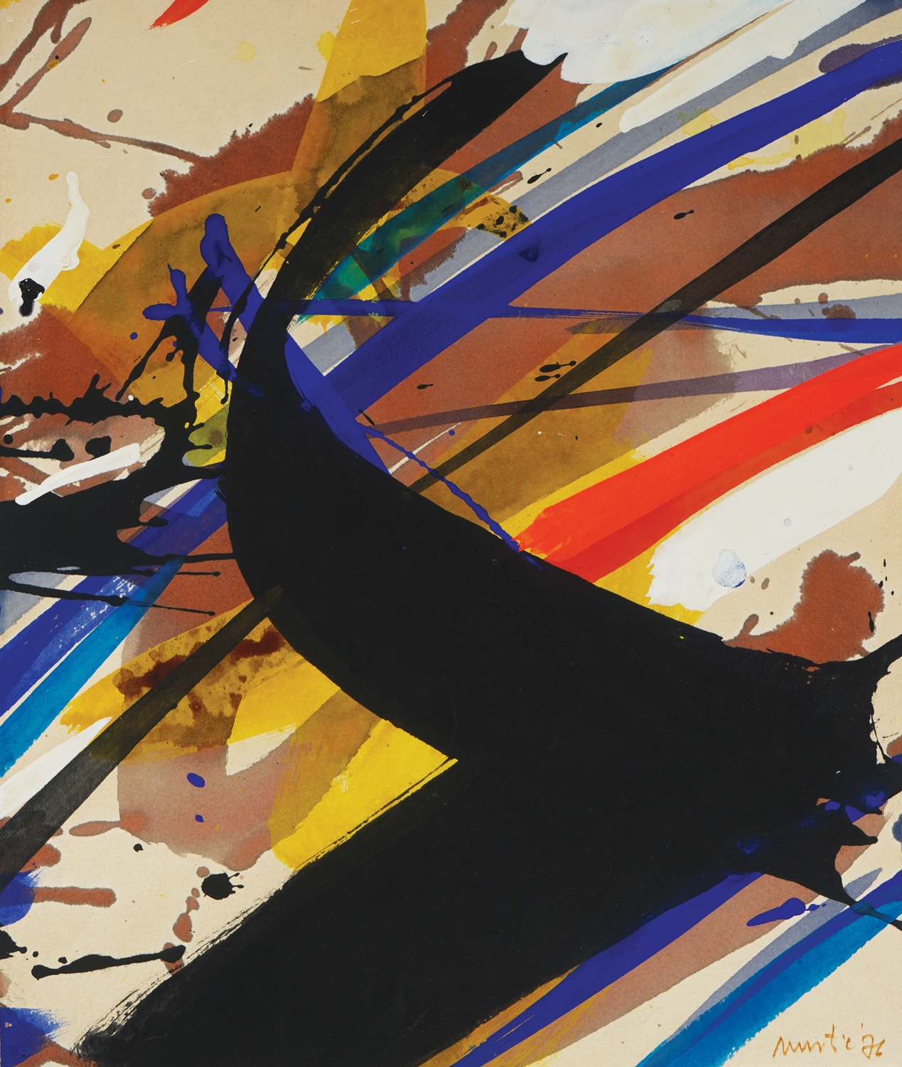 Edo Murtic | Kompozicija s crnim potezom [1976 (Circa 17) | MutualArt