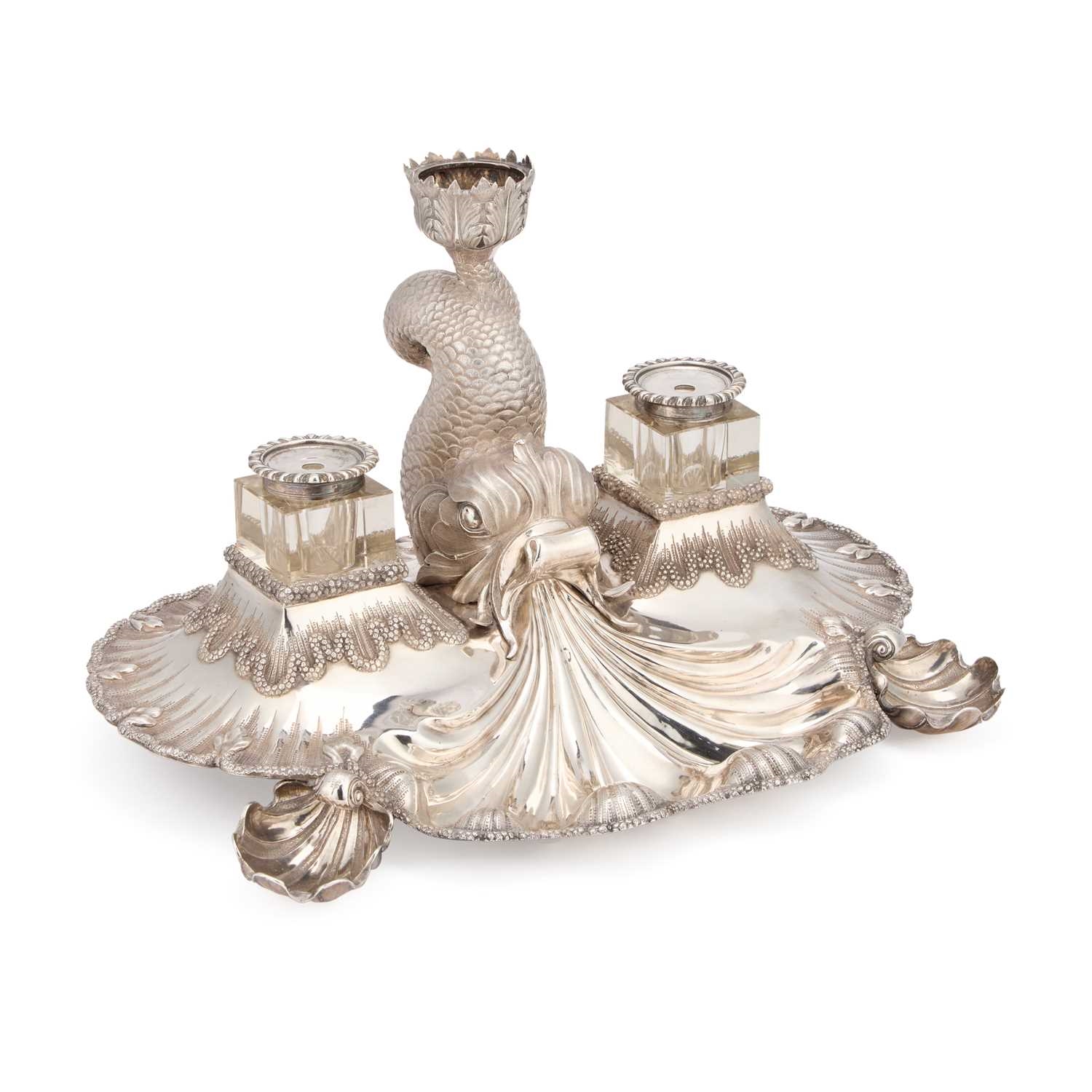 Gothic | A VERY LARGE AND UNUSUAL INDIAN COLONIAL SILVER INKSTAND MID ...