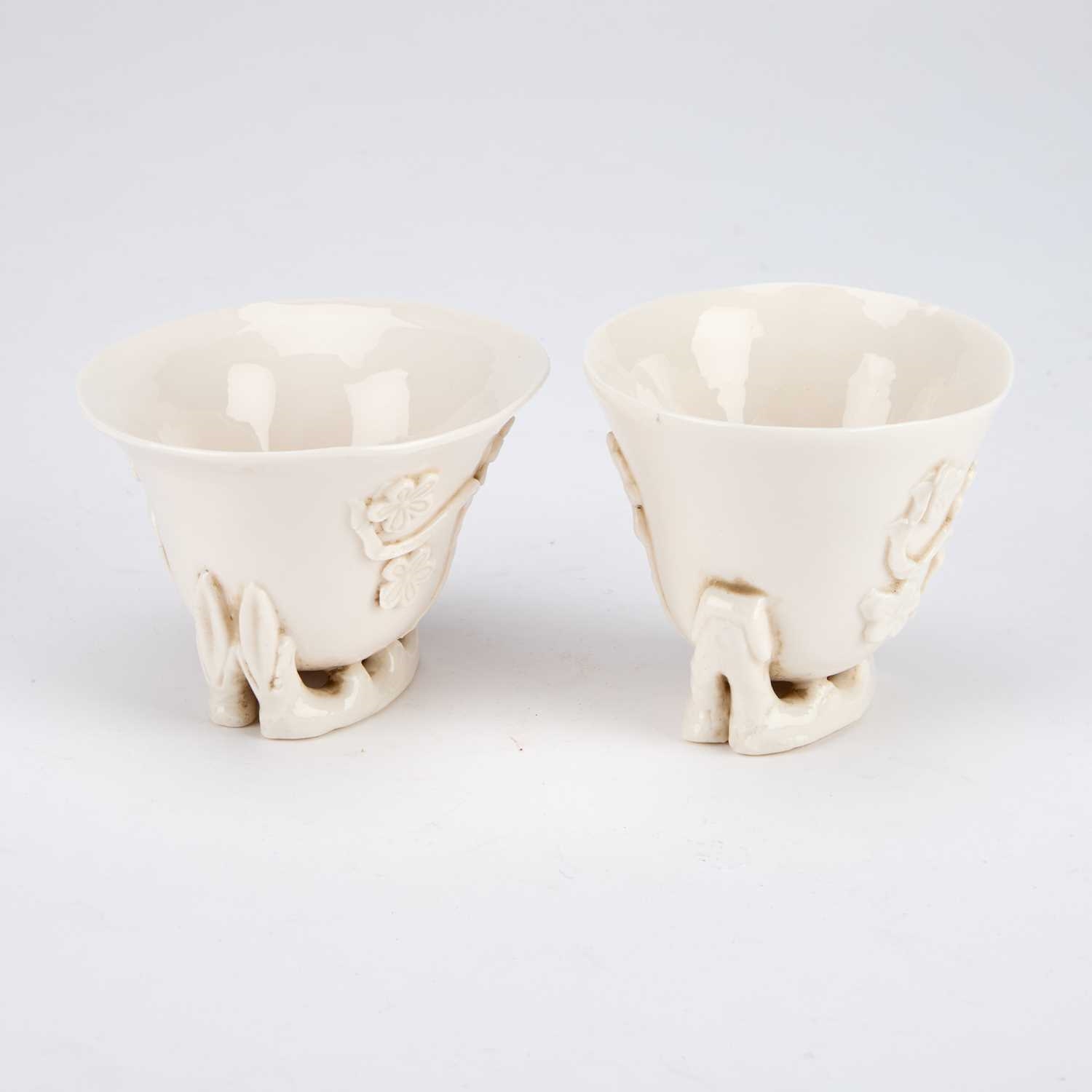 China Trade | TWO CHINESE BLANC-DE-CHINE LIBATION CUPS 19TH CENTURY ...