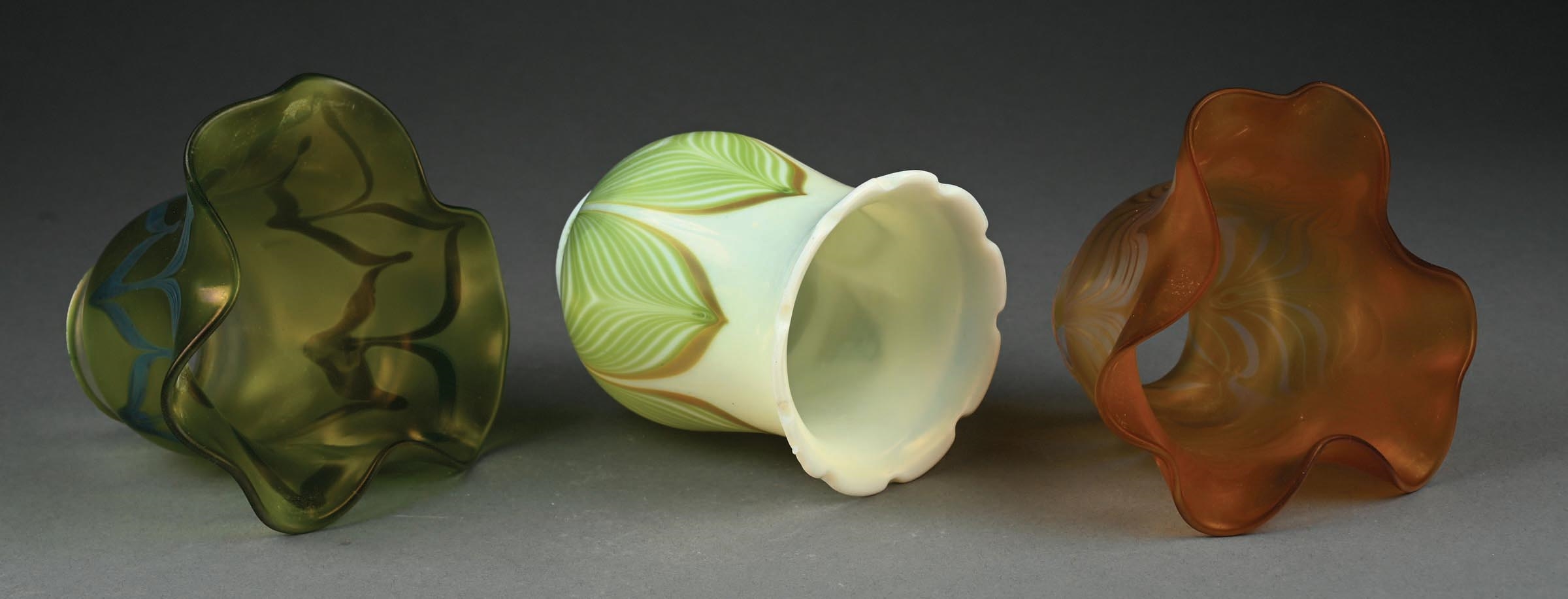 Loetz | A beautiful assorted lot of art glass shades. (A) Creta Loetz ...