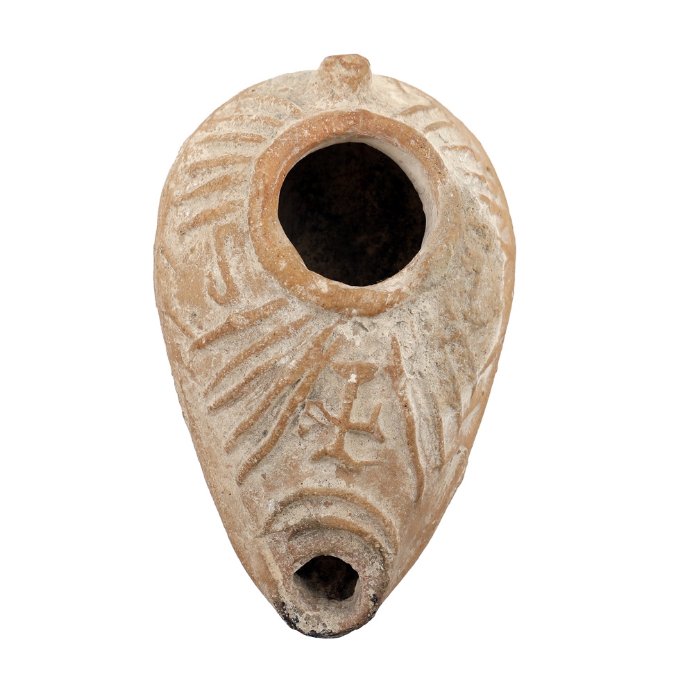 Nancy Mayer | Byzantine Period Pottery Oil Lamp with Cross Belonging to ...