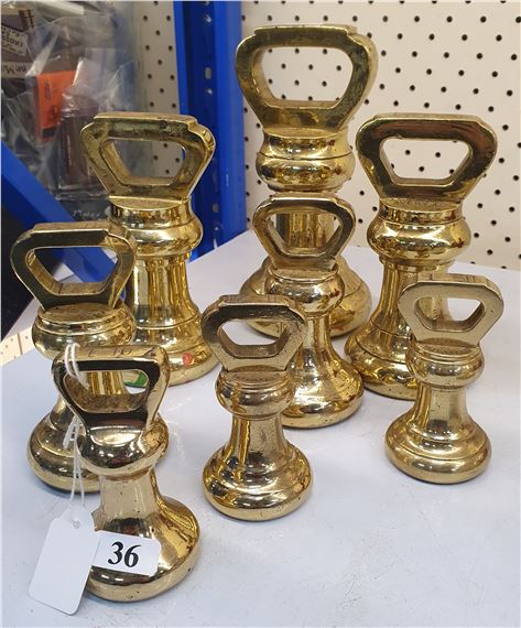 Avery | A GROUP OF AVERY BRASS BELL WEIGHTS | MutualArt