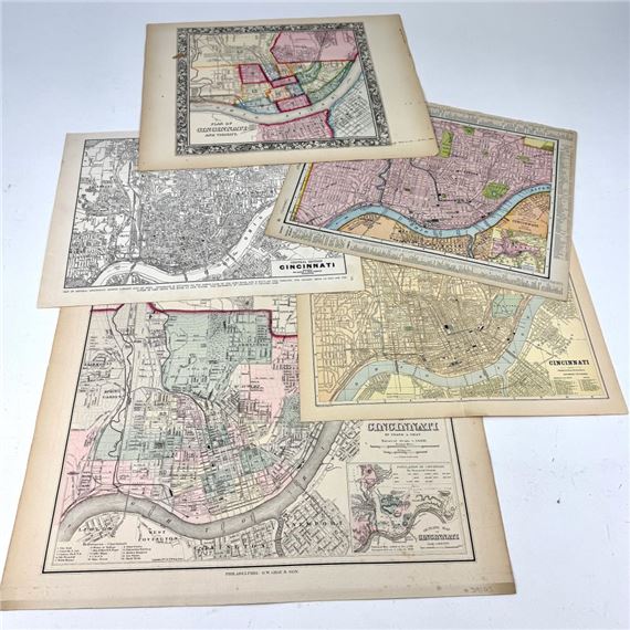 Samuel Augustus Mitchell | Five Early Cincinnati Maps | MutualArt
