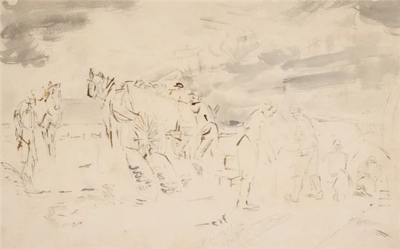 Thomas Hennell | Field workers loading a cart, 1938 (1938) | MutualArt