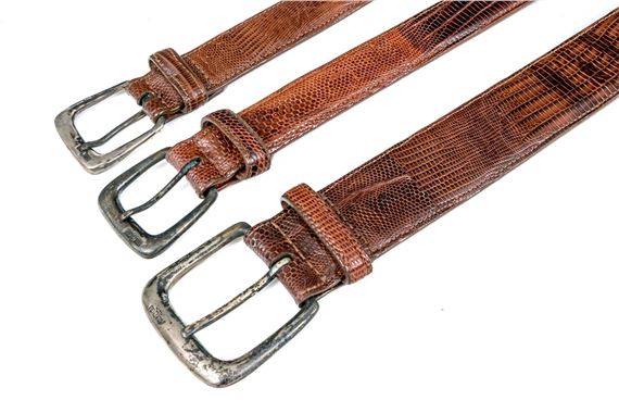 Ralph Lauren | Three Ralph Lauren Snake Skin Leather And Sterling Belts ...