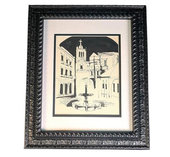 Herbert Richard Mears | CHURCH INK DRAWING HERB MEARS | MutualArt