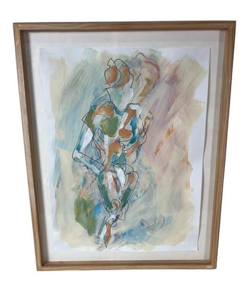 Bob Weir | BOB WEIR ACRYLIC ON PAPER ABSTRACT FIGURE | MutualArt