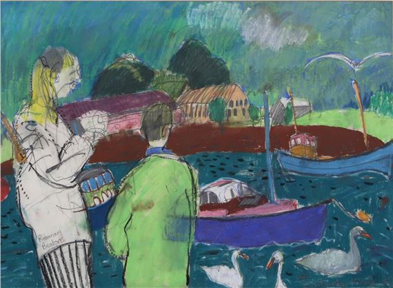 Rosemary Beaton | WATCHING THE BOATS | MutualArt