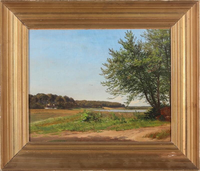 Andreas Juuel | Field landscape with a view towards a lake | MutualArt