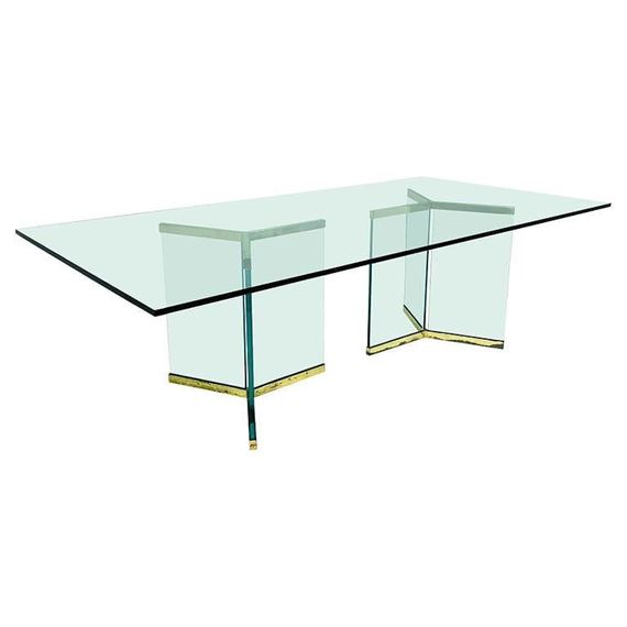 Leon Rosen | Brass & Glass Dining Table by Leon Rosen for Pace ...