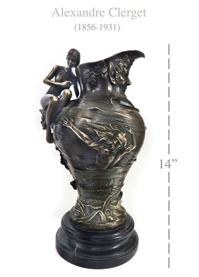 Alexandre Clerget | Art Nouveau Bronze Figural Pitcher By Alexandre ...