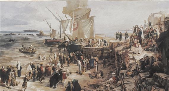 Leopold Carl Müller | Middle Eastern Dock Scene | MutualArt