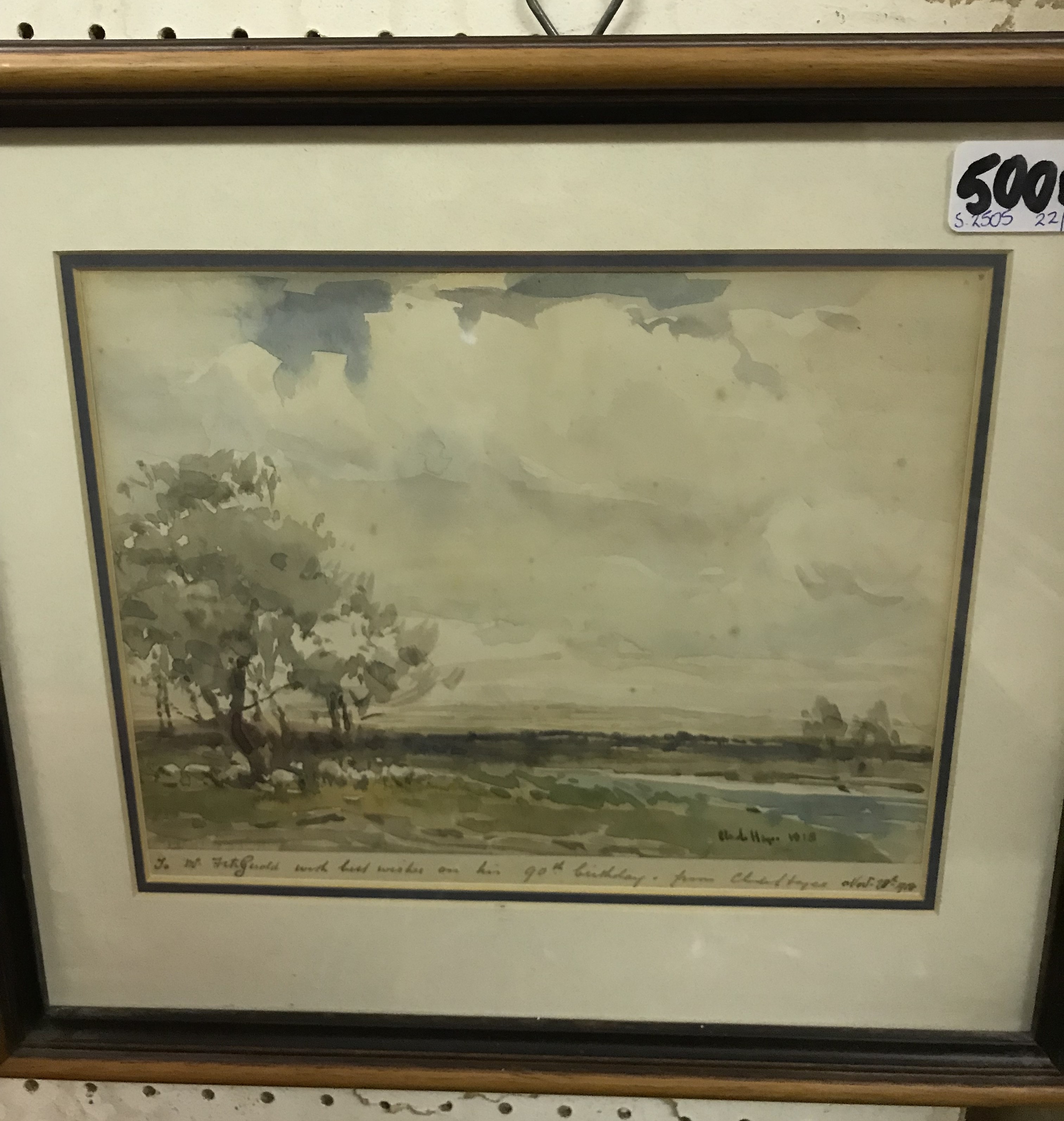 Claude Hayes | Sheep in a landscape by river's edge (1918) | MutualArt