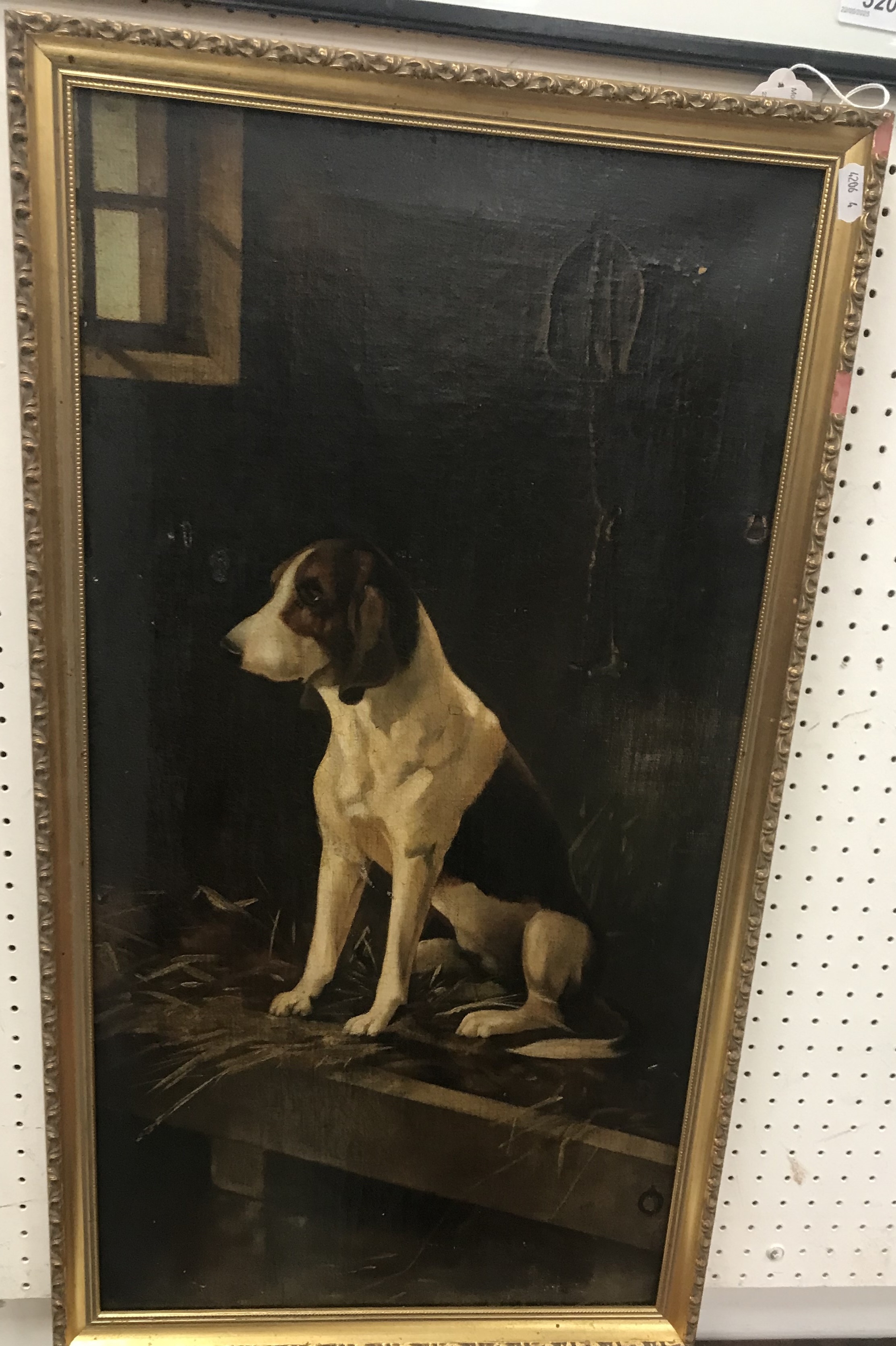 Edwin Landseer | Foxhound in kennels | MutualArt