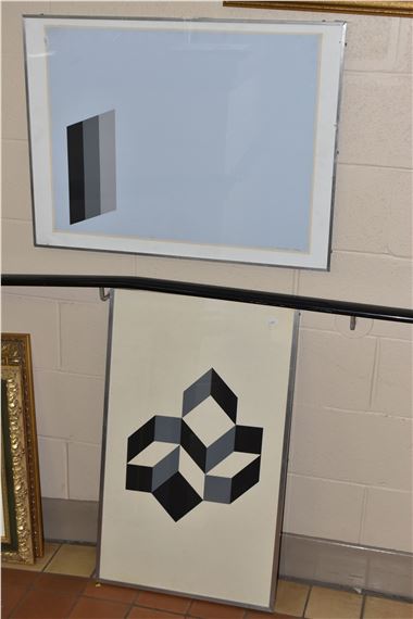 Marc Vaux | MARC VAUX (BRITISH 1932) 'SKY-LIGHT', blocks of blue, black ...