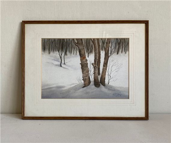 R. J. Tilley | birch trees in a winter landscape (20th Century) | MutualArt