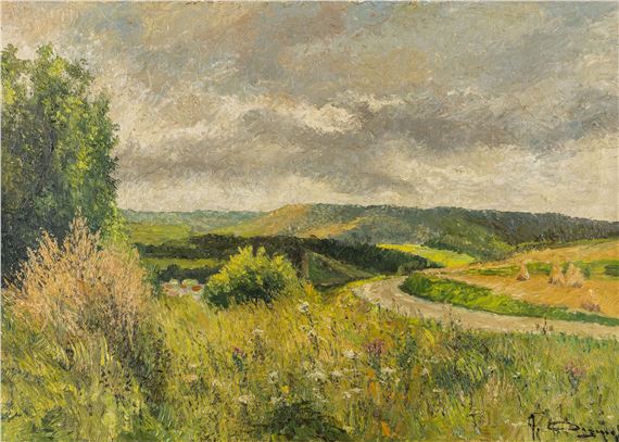 Amédée de Greef | Road through a Hilly Landscape (1958) | MutualArt