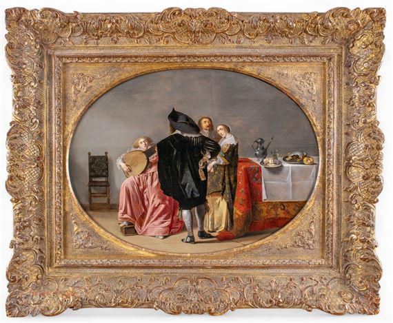 Pieter Jacobs Codde | A Lady playing a Lute with other Figures | MutualArt