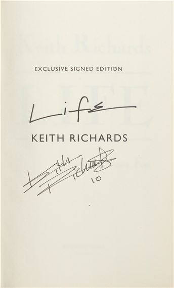 Keith Richards | An Autographed First Edition Of His Autobiography ...