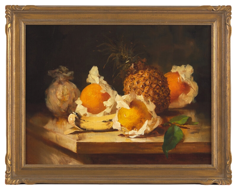 Ben Austrian | Still Life with Pineapple and Wrapped Oranges | MutualArt
