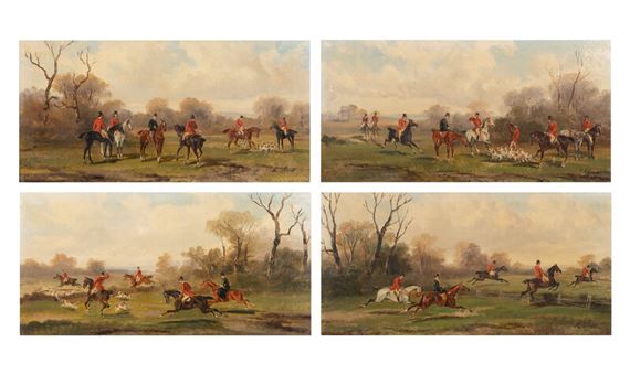 Robert Stone | Fox Hunting (four paintings) | MutualArt