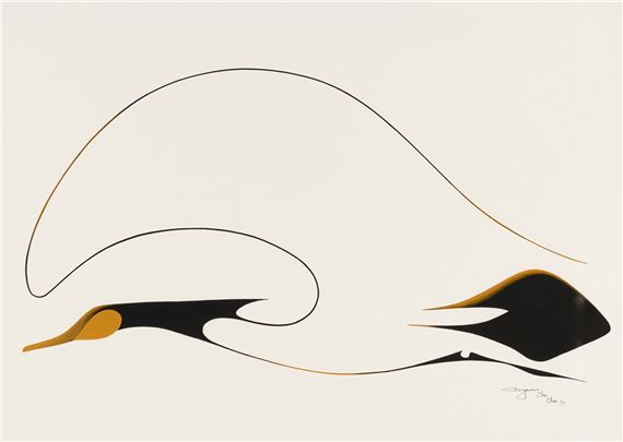 Benjamin Chee Chee | Untitled (Goose in Flight (1977) | MutualArt
