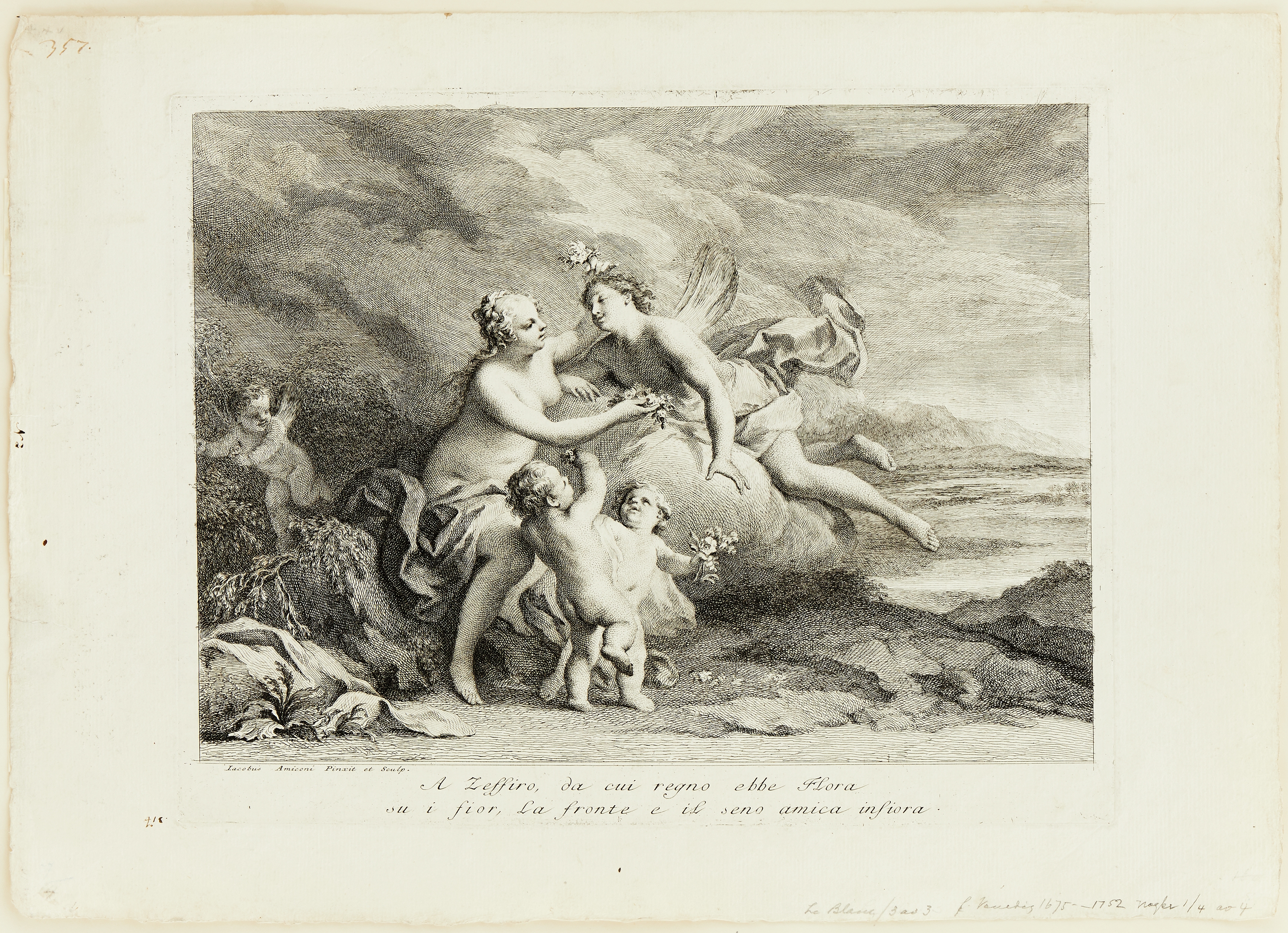 Jacopo Amigoni | Italy circa 1685-1752. Zephyr and Flora. Signed ...