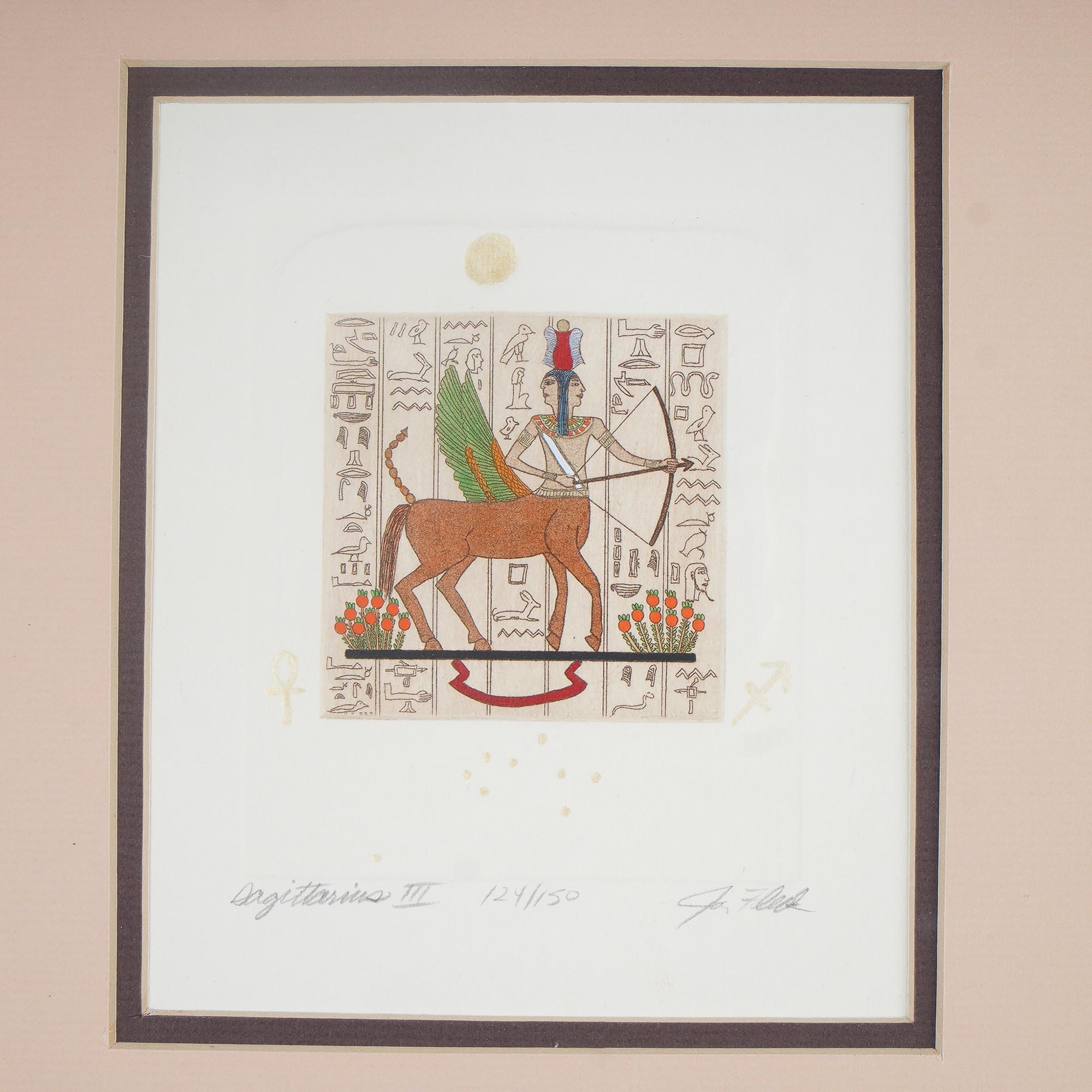 Jan Fleck | Jan Fleck, Set 2 Zodiac Etchings on Paper, Sagittarius ...