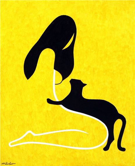 Saoud Abdallah | Woman and Cat (2020) | MutualArt