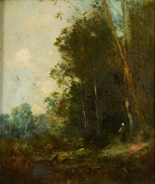 Alfred Louis Vigny Jacomin | Peasant woman at the edge of the woods ...