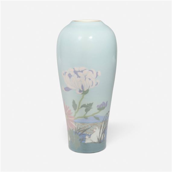 Arthur Conant | Tall Decorated Porcelain vase with Japonesque scenery ...