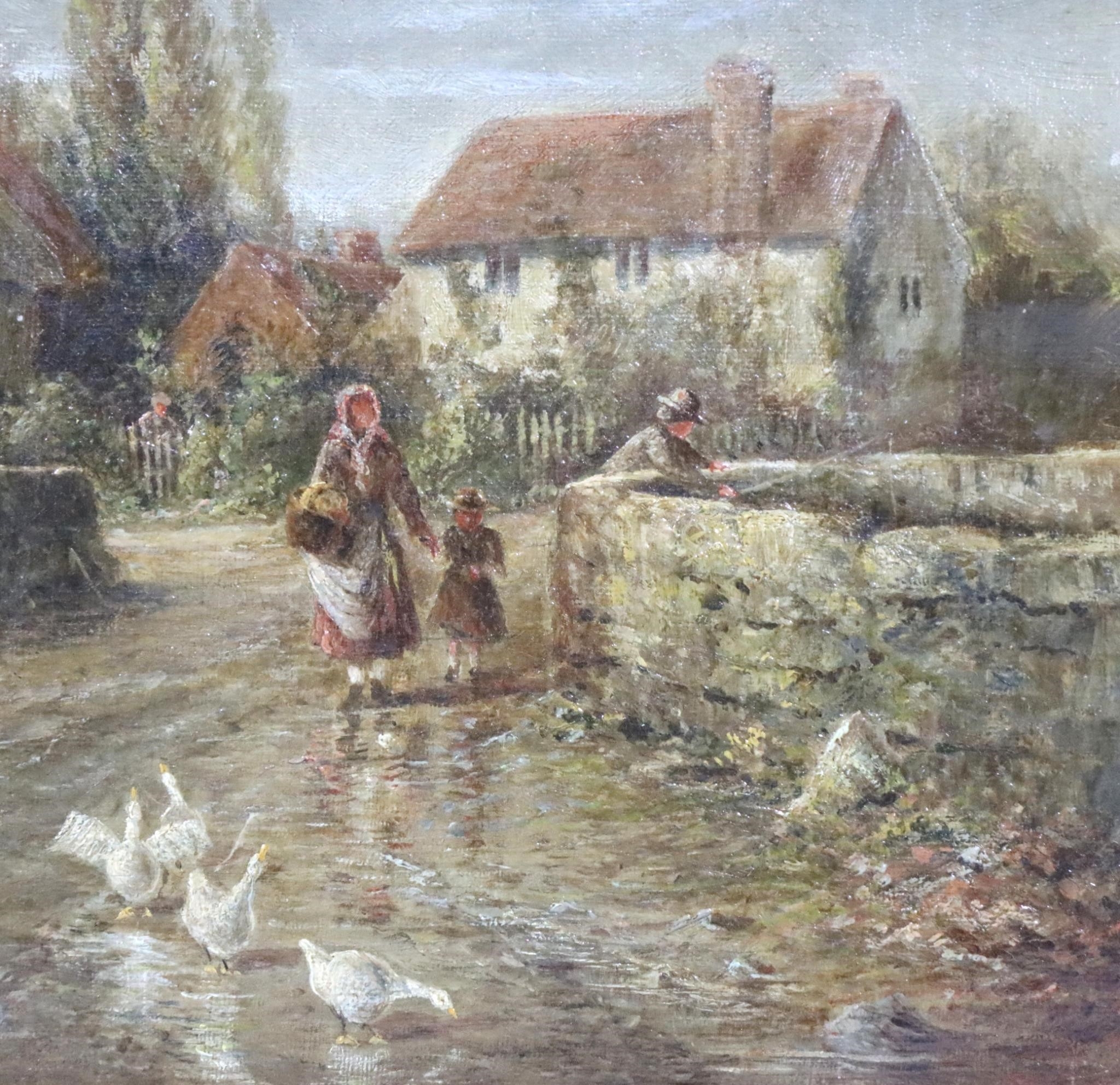 C. English | Superb English Oil on Canvas Street Scene Painting (Late ...