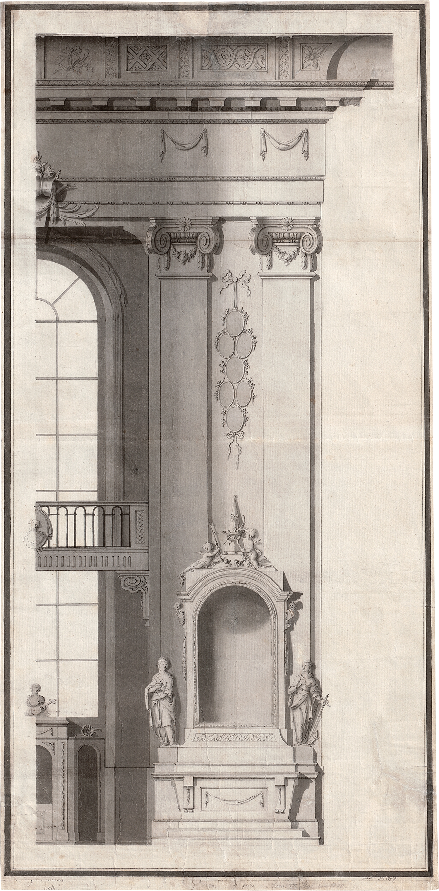 Jakob Willibald Ruez | Wandaufriss mit Altar für die Kirche St. Verena ...