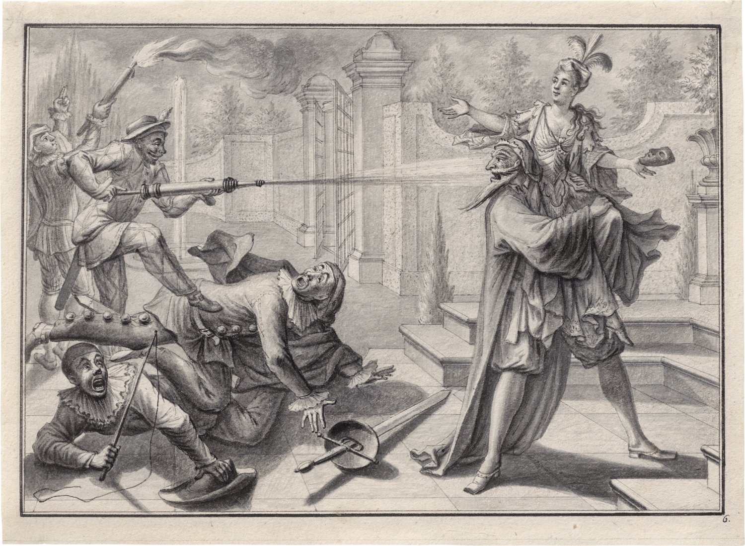 Johan Jacob Schubler | Szenen aus der Commedia dell'Arte | MutualArt