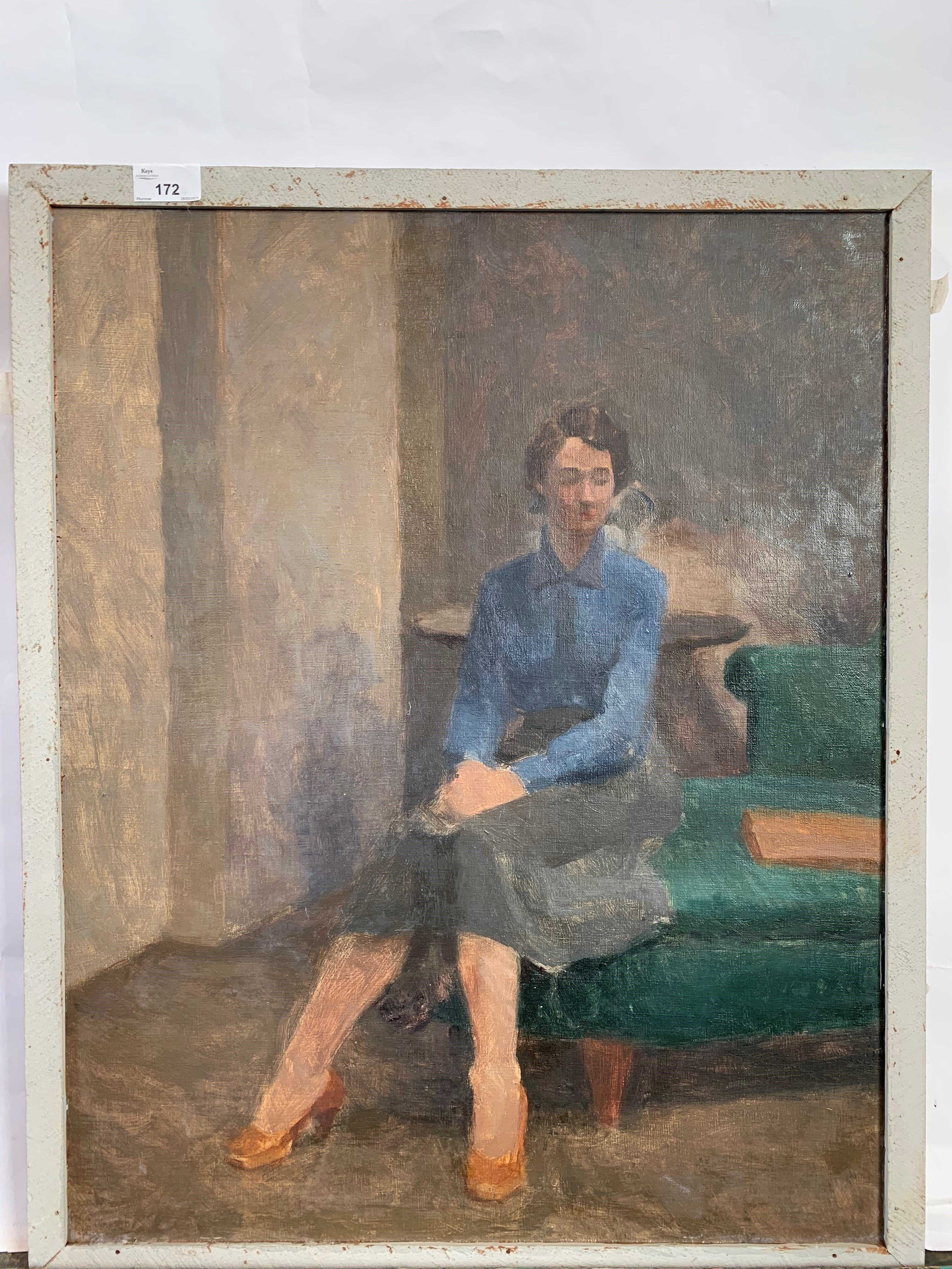 Pauline Plummer | a study of a lady in an interior setting seated on a ...