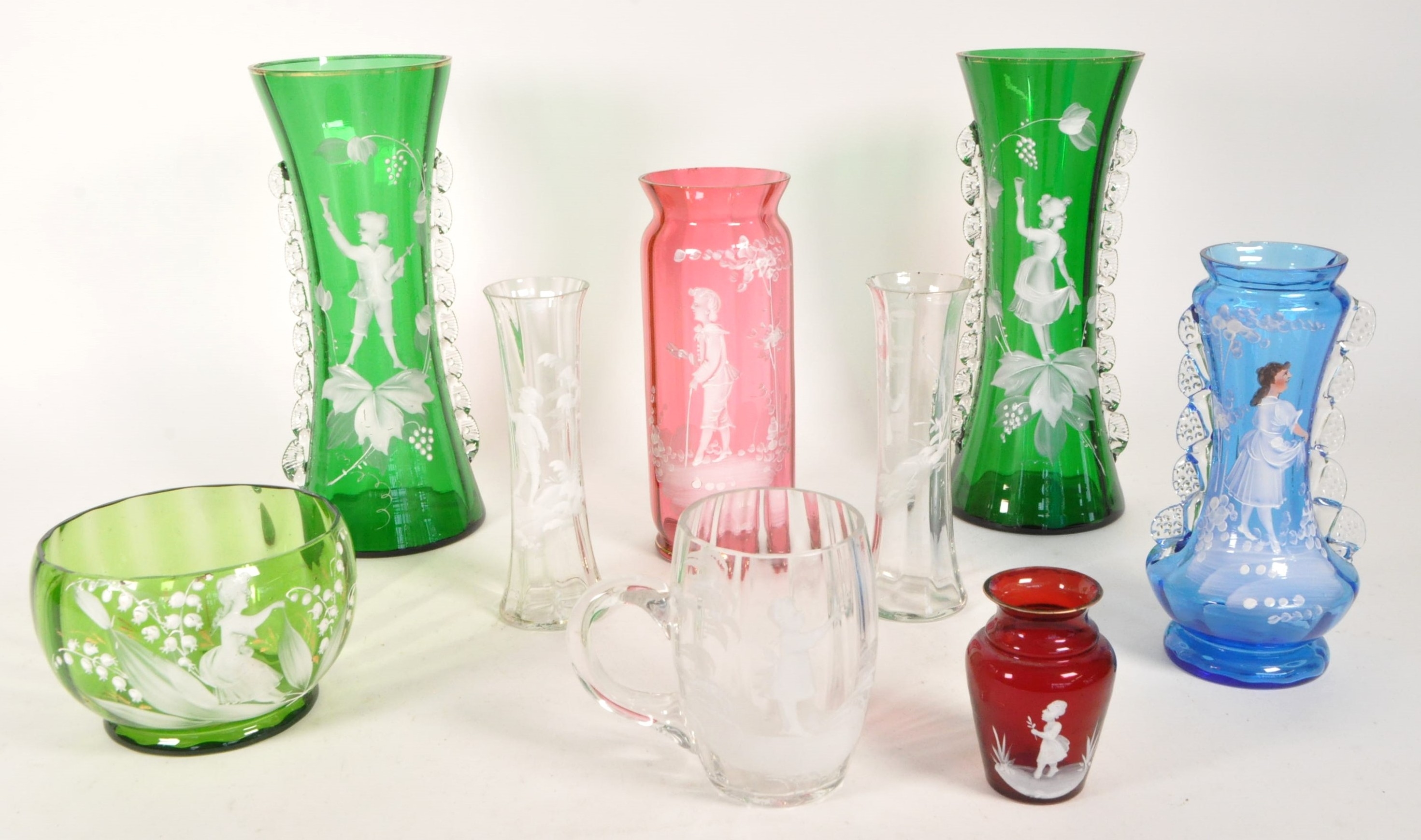 Mary Gregory | COLLECTION OF 19TH CENTURY MARY GREGORY STYLE BOWLS ...