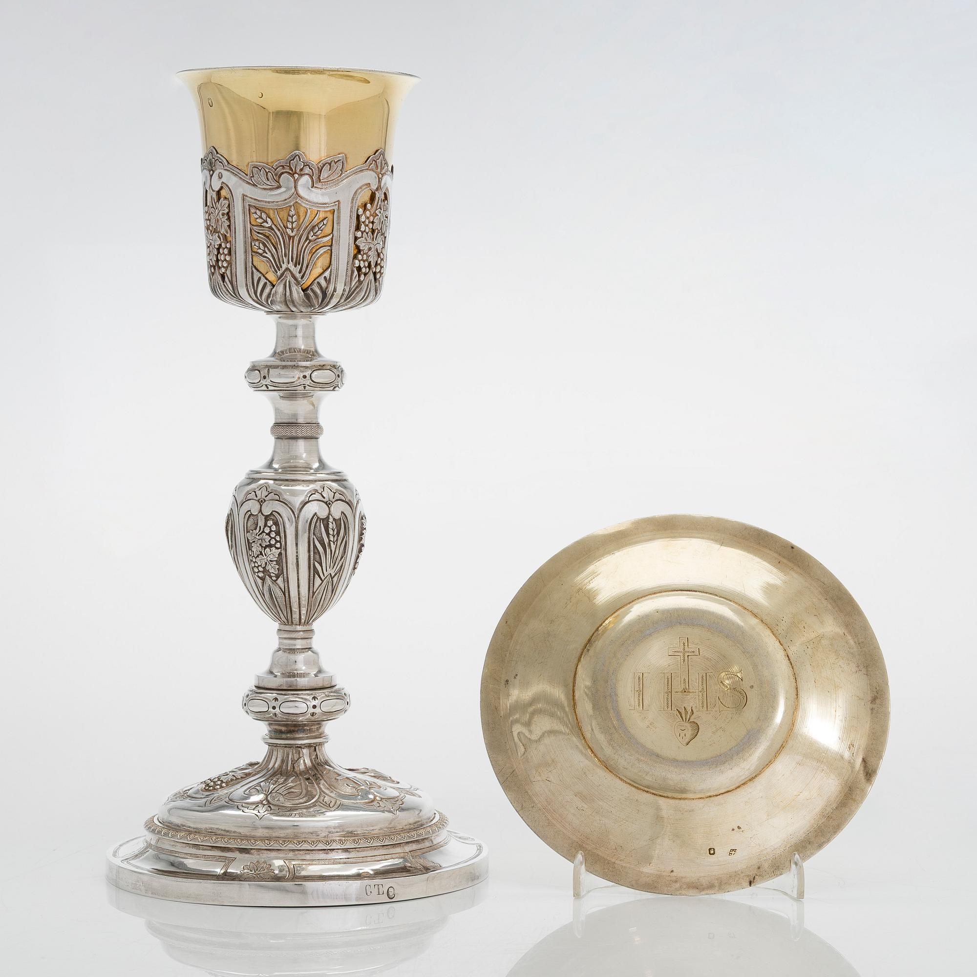 French School, 19th Century | Communion chalice with gilded cup and ...