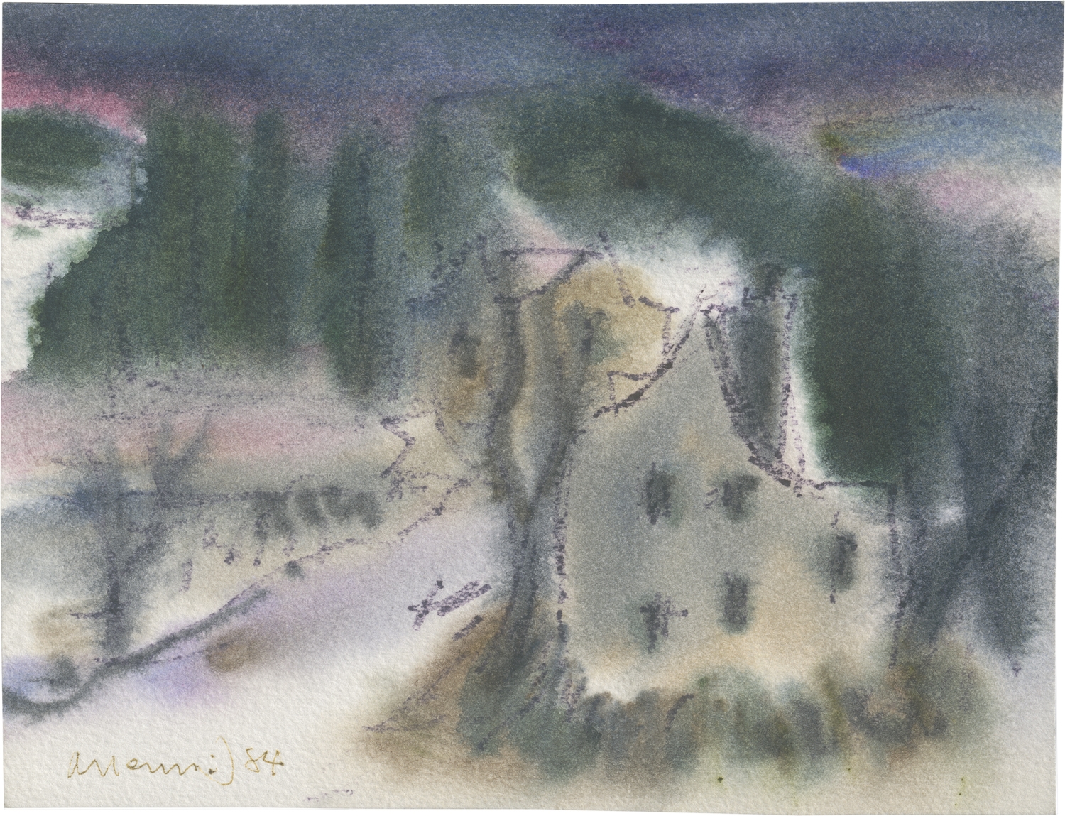Albert Hennig | Winterlandschaft mit Häusern (1984) | MutualArt