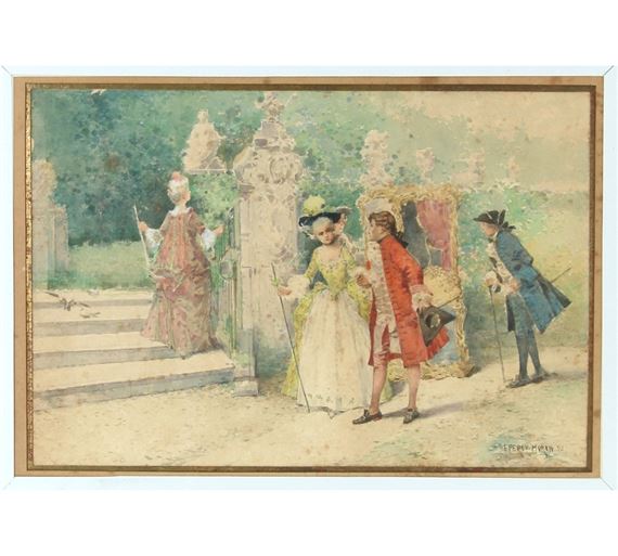 Edward Percy Moran | Scène galante au parc (92) | MutualArt