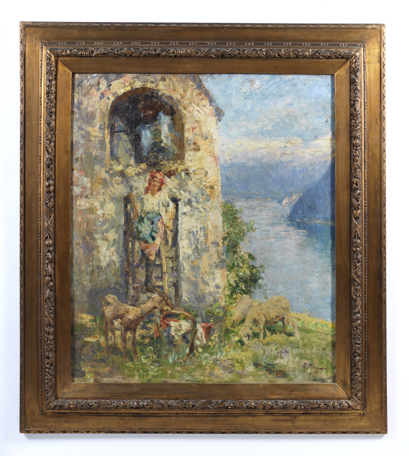 Leonardo Bazzaro | Grazing above Lake Maggiore | MutualArt