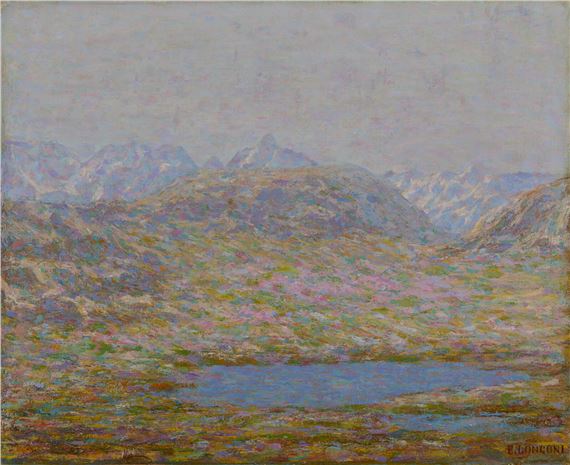 Emilio Longoni | Alpine lake with the Bernina massif in the background ...