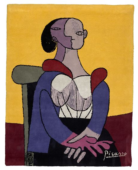 Pablo Picasso | Femme à la chaise sur fond jaune (Woman in a Chair on ...